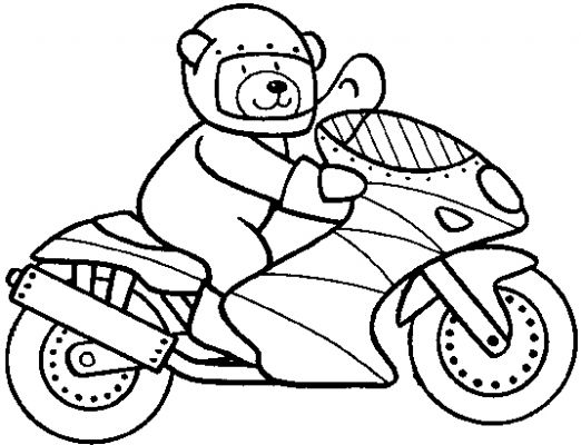 Coloriage à Dessiner Moto Rigolo